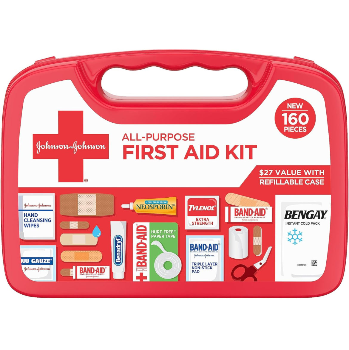 Johnson & Johnson All-Purpose Portable Compact First Aid Kit for Minor ...