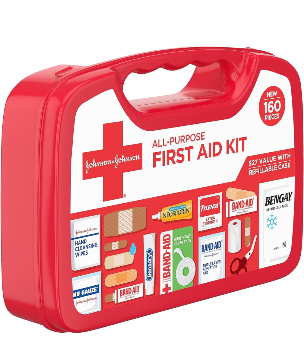 Johnson & Johnson All-Purpose Portable Compact First Aid Kit for Minor ...