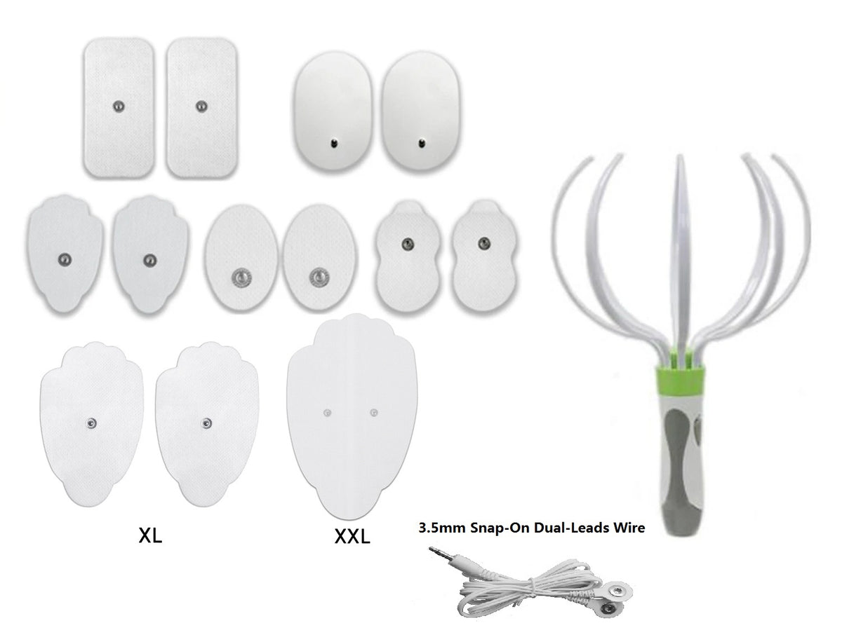 Assorted White Snap-on Pads Combo + Head Massager– HealthmateForever.com